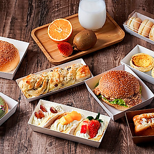 ZORRITA 100 Pack Charcuterie Boxes with Clear Lids, 7.5 Inch Small Kraft Paper Charcuterie Boxes To Go Treat Containers for Desserts, Cookies, Sandwich, Pastry, Strawberries and Cupcakes (Brown)