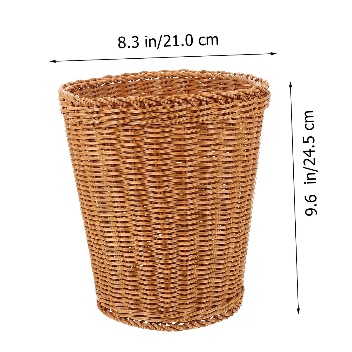 OKUMEYR Trash Can, Plastic, Brown, Open-Top