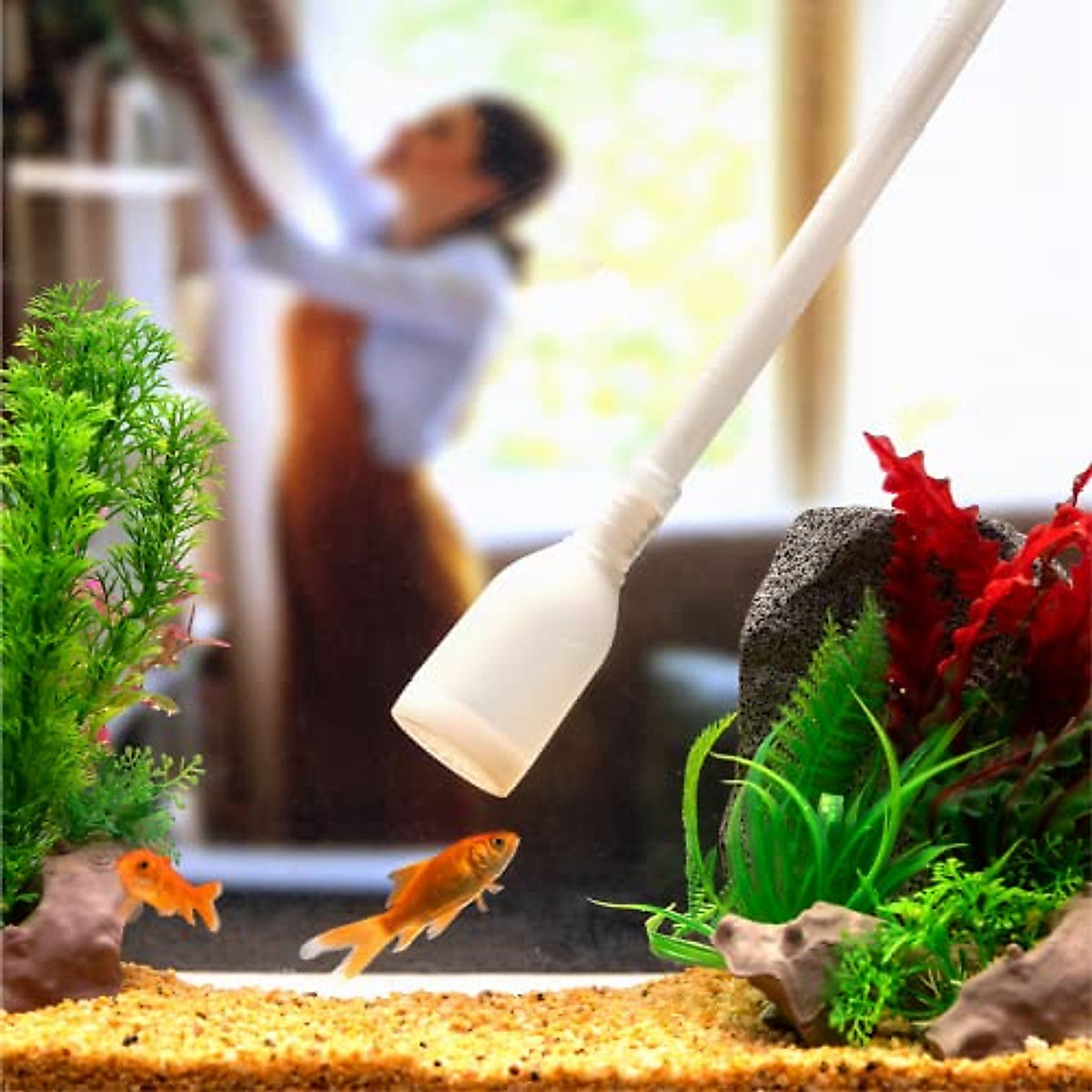 Luigi's Aquarium & Fish Tank Siphon and Gravel Cleaner - A Hand Fish Tank Cleaner Syphon Pump to Drain and Replace Your Water in Minutes!