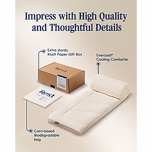 REST® Evercool® Cooling Comforter, Good Housekeeping Award Winner for Hot Sleepers, All-Season Lightweight Blanket to Quickly Cool Down, Snow Ivory - Twin/Twin XL 68" x90”