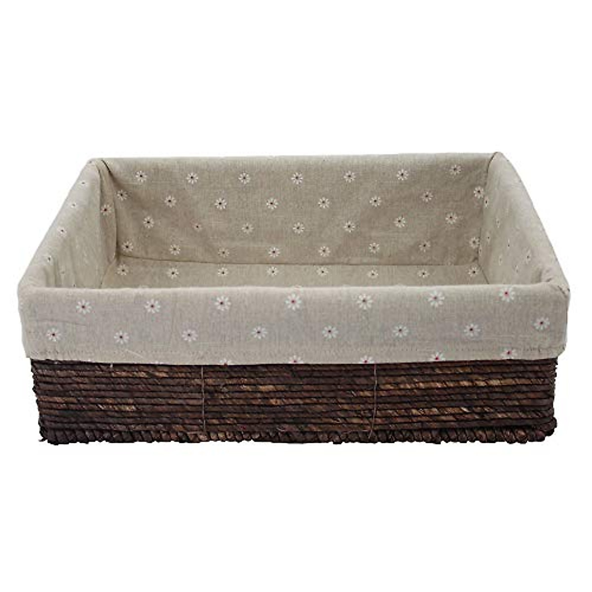 Storage Basket, Natural Corn Husk Rectangular Bins, Arts and Crafts. (Brown, Large)