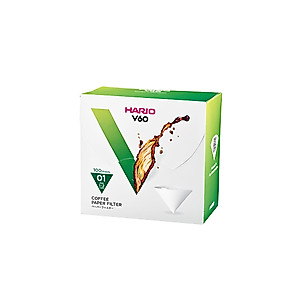 Hario V60 Paper Coffee Filters, Size 01, White, 100ct Boxed