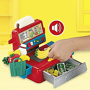 Play-Doh Cash Register Toy for Kids 3 Years and Up with Fun Sounds, Play Food Accessories, and 4 Non-Toxic Colors