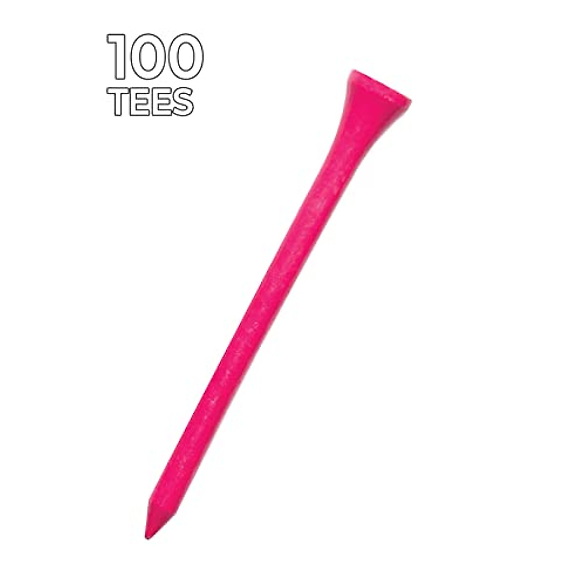 PRIDE GOLF TEE unisex adult 100 Count Bag Golf Tees, Citrus Pink, Count US
