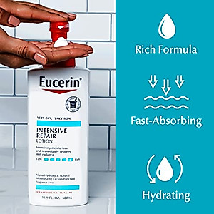 Eucerin Intensive Repair Body Lotion, Lotion for Very Dry Skin, 16.9 Fl Oz Pump Bottle