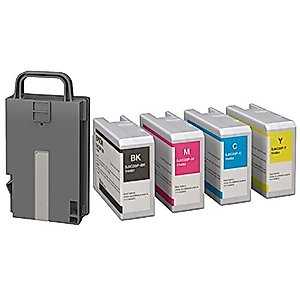 DT-Techno Colorworks Consumables (Black, Yellow, Magenta, Cyan and Maintenance Box) Kit for TM-C6000 and TM-C6500