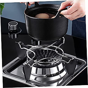 RORPOIR 2pcs Gas Stove Bracket Wok Pan Support Stand Milk Pot Grate Gas Stove Trivet Stainless Steel Saute Pan Oven Pans Kitchen Utensil Holder Gas Stove Support Rings Gas Stove Supports