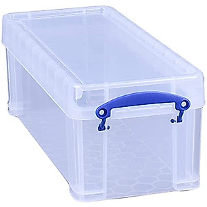 Really Useful Boxes Plastic Storage Box, 6.5 Liters, 17 1/2''x7''x6 1/4'', Clear (Clear Four Pack)
