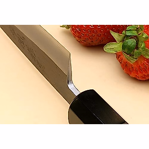 Yoshihiro Kurouchi Black-Forged Blue Steel Stainless Clad Petty Utility Knife Ebony Handle (5.3'' (135mm) & No Saya)