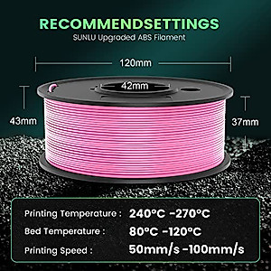 2500g 3D Printer Filament Bundle Multicolor, SUNLU ABS Filament&SUNLU PLA+ Filament, 10 Pack+8 Pack