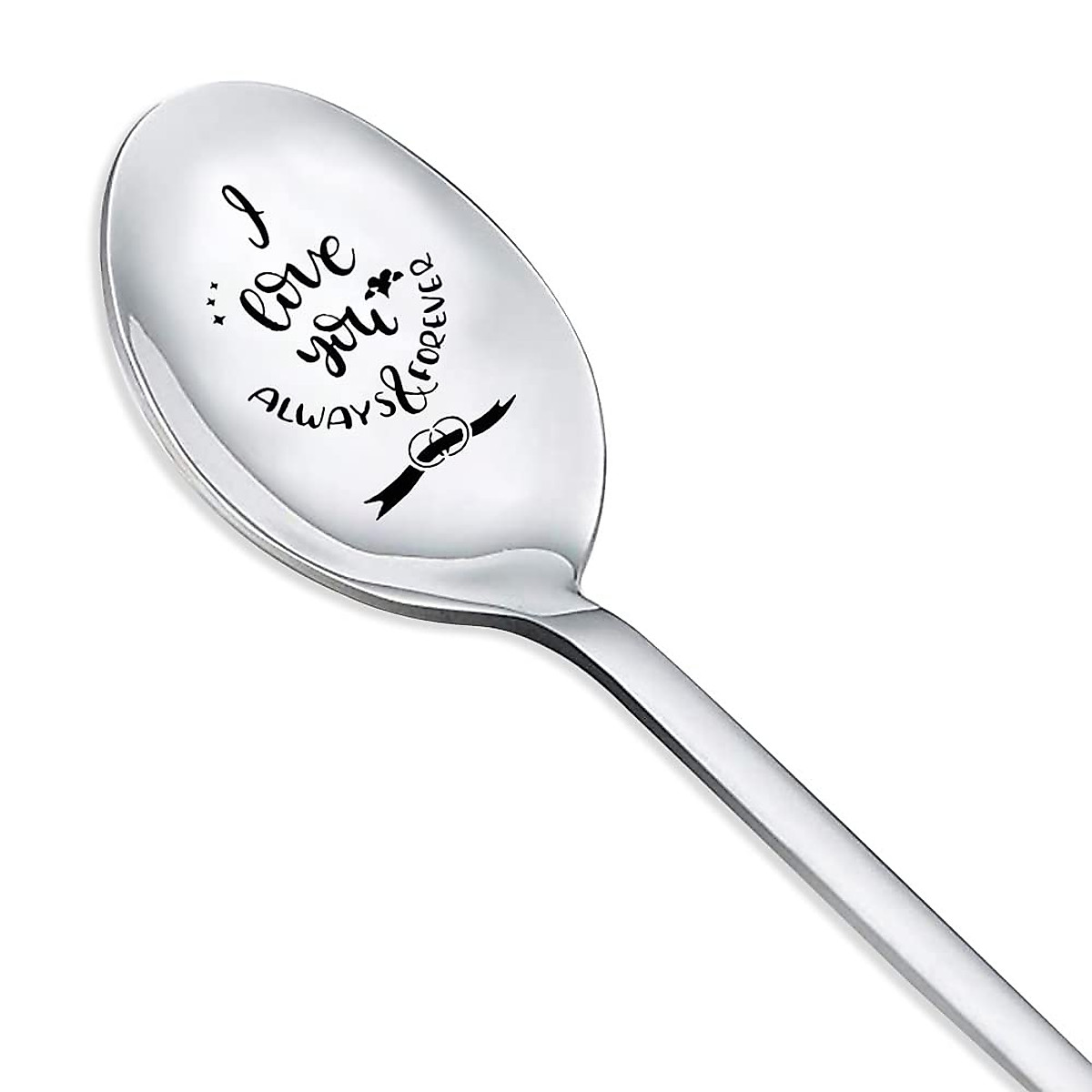 Fathers Mothers Day Gifts for Mom Dad I Love You Always and Forever Gifts Spoons for Best Friends Grauduation Gifts Boyfriend Husband Anniversary Birthday Gift Coffee Tea Bestea spoon