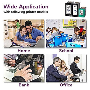 Inktopia Remanufactured Ink Cartridge Replacement for HP 74XL 74 XL CB336WN and HP 75XL 75 XL CB338WN (2 Black and 1 Tri Color) for HP Photosmart Series Printer