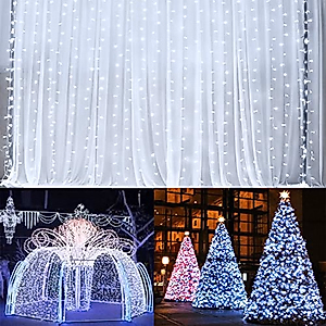 Christmas LED String Light Fairy Twinkle with 8 Flash Changing Modes,200 LED 66ft/20M Waterproof Decorative Lights for Kid's Bedroom, Wedding, Chirstmas Tree, Festival Party, Garden, Patio (White)