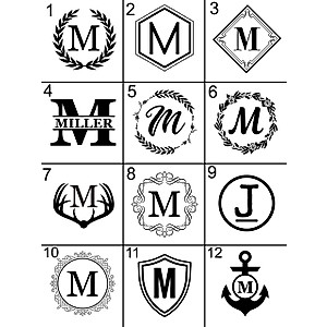 Set of 2 Customizable Monogram 15 oz Etched Stemless Wine Glass Engraved Personalized with Initial and Name