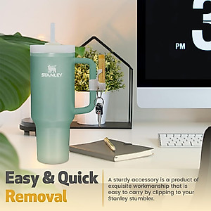 G-B Stanley Cup 40 oz Tumbler Chapstick Keychain Holder - 2 in 1 Holder Fits for Stanley 40 oz Tumbler Cup - White (Stanley Cup Not Included)