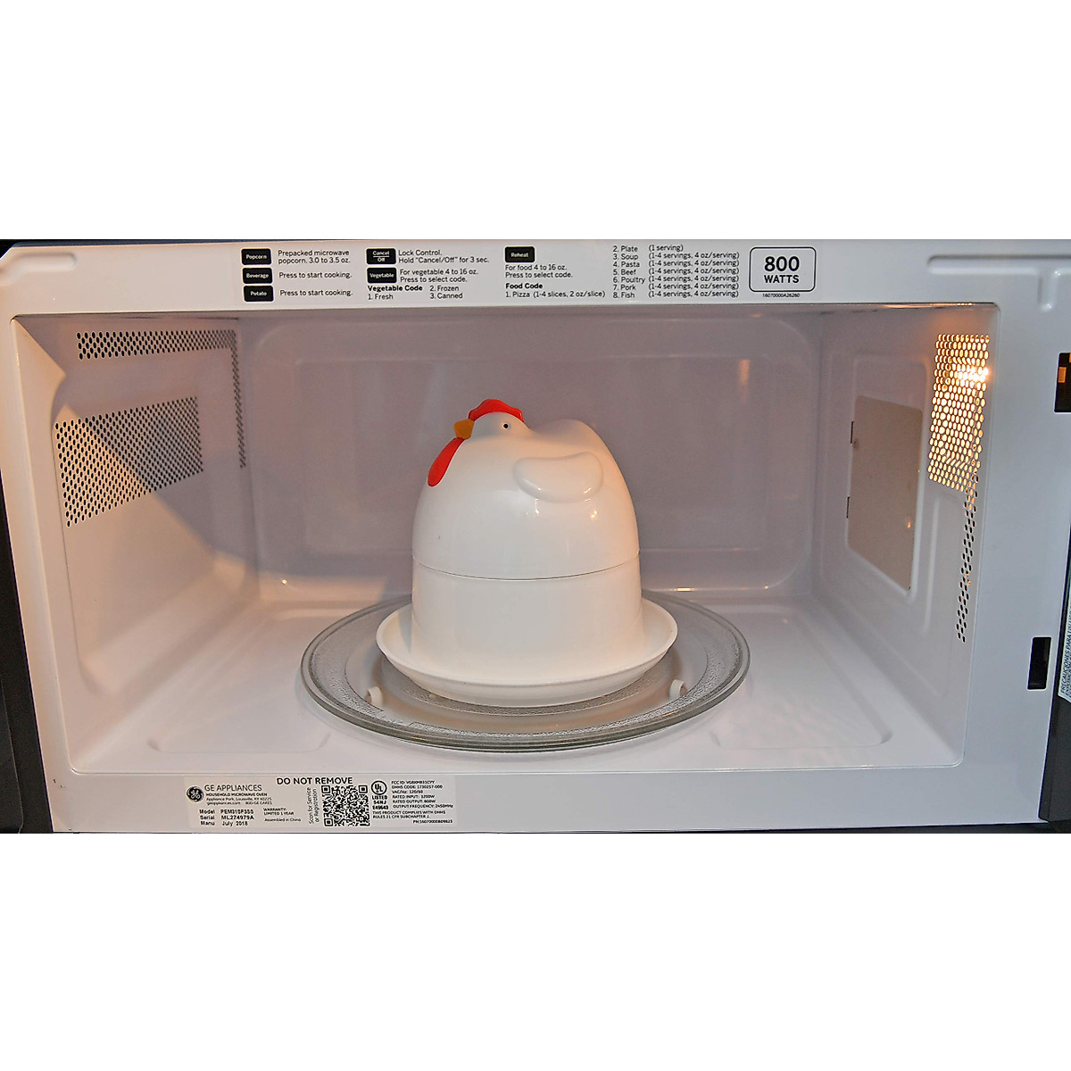 HOME-X Jumbo Hen-Shaped Microwave Egg Boiler with Lid, Cook 1 to 4 Eggs, Quick Hard Boiled Egg Maker, Breakfast Cooking Utensils