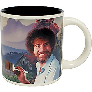 The Unemployed Philosophers Guild Ceramic Bob Ross Self-Painting Mug - in A Fun Gift Box