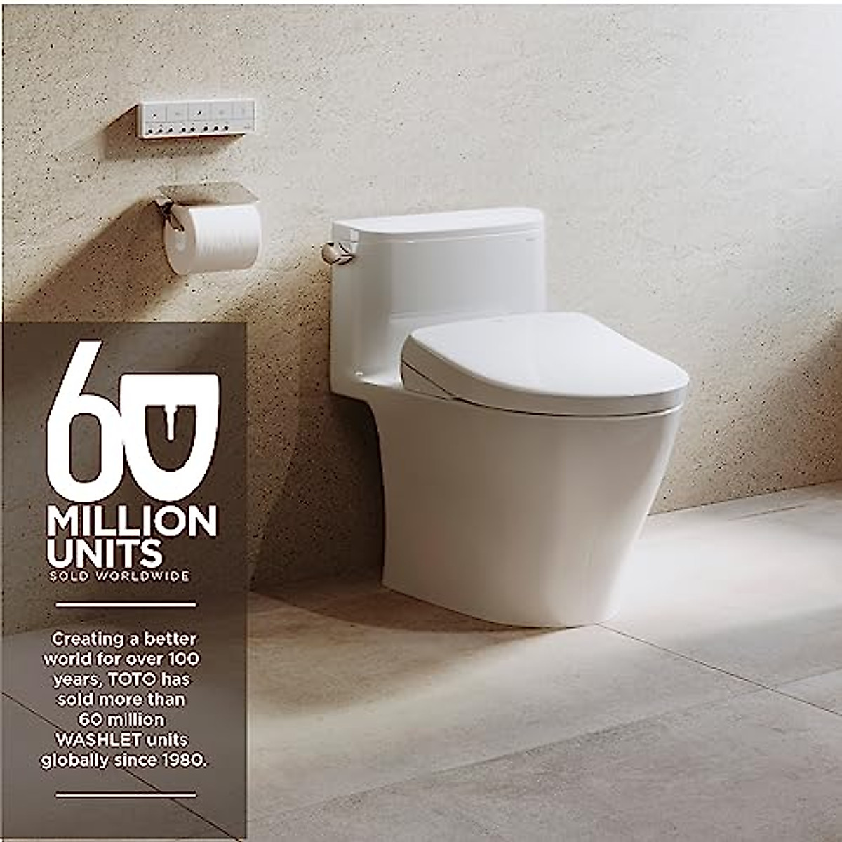 TOTO SW4736AT40#01 WASHLET+ Electronic Bidet Toilet Seat, Elongated, Cotton White