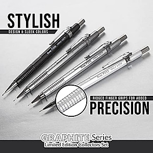 Pentel Sharp Limited Edition, Graphite Gray Box Set (0.3, 0.5, 0.7, 0.9mm) (P200GRBXSET)