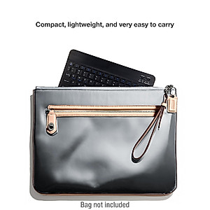 BoxWave Keyboard Compatible with Microsoft Surface Duo - SlimKeys Bluetooth Keyboard, Portable Keyboard with Integrated Commands for Microsoft Surface Duo - Jet Black