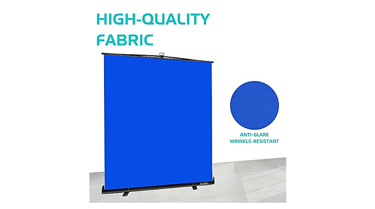 Easy Set Up RAUBAY Blue Screen Backdrop for Streaming & Video