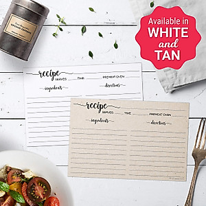 321Done Recipe Cards (Set of 50) 4x6 Large White - Black and White Minimalist for Weddings, Bridal Shower - Double-Sided - Made in USA