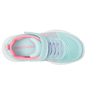 Skechers Microspec Plus-Swirl Sweet Sneaker, Aqua/Pink, 2 US Unisex Little Kid