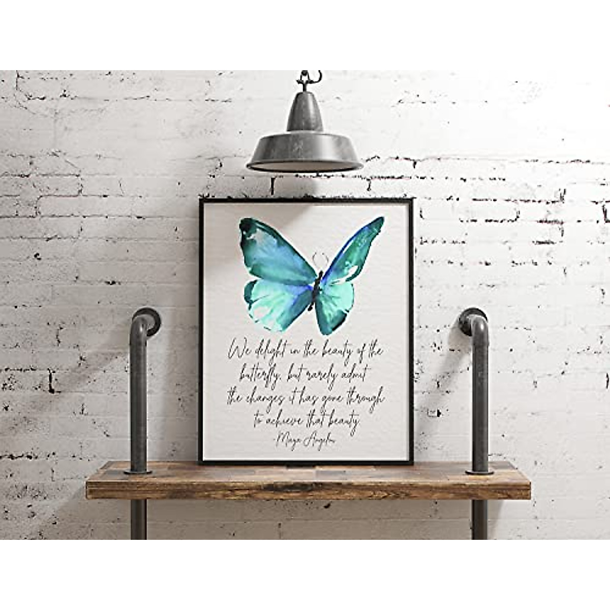 Maya Angelou Quote ‘We Delight in the Beauty of the Butterfly”’ Watercolor Wall Art | Bright Neutral 11x14 UNFRAMED Print - Bohemian, Positive, Inspirational, Typography, Motivational Home Decor