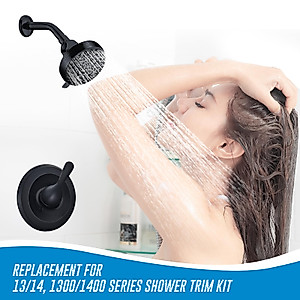 Replacement for Delta Classic 13 Series Single-Function Trim Kit, T13020-BL Matte Black Shower Handle, Fit Delta Shower Valve R10000 Series (Cartridge Not Included)