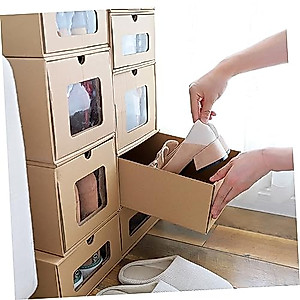 Cabilock Foldable Drawer Type Thickened Paper Easy Install Sturdy Tear-resistant Shoe Storage Case for High Heels