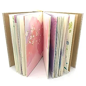 Siixu Colorful Blank Notebook, Unruled Personal Diary Journals to Write in for Women, Hardcover Writing Notepad Gift, Unique Watercolor Design, 192 Pages, 2 Bookmarks, Unlined
