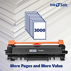INK E-SALE 2 Packs Remanufactured TN760 Toner Cartridge Replacement for Brother TN760 TN730 TN770 for HL-L2325DW HL-L2350DW HL-L2370DW DCP-L2550DW MFC-L2690DW MFC-L2710DW MFC-L2717DW MFC-L2750DW