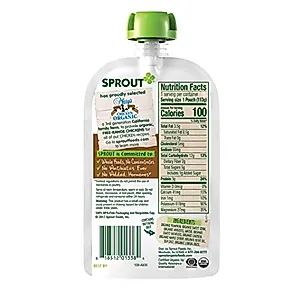 Sprout Organic Baby Food Pouches Stage 3, Organically Sourced Meat Protein, 4 Ounce (Pack of 12)