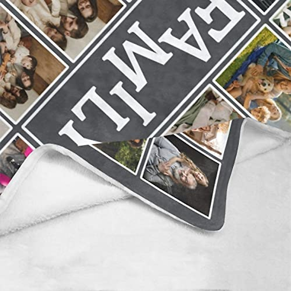 Mothers Day Custom Blankets with Family Photos Personalized Picture Throw Blankets Customized Family Blanket with Photo Blanket Birthday Gifts for Family Mom Mother Grandma Nana Dad Adult Kid 50x60