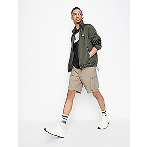 A|X ARMANI EXCHANGE mens Crew Neck Logo Tee T Shirt, Grid Logo Black, X-Large US