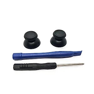 TXLIMINHONG New Compatible 2PCS for Playstation 4 PS4 / PS4 Pro / PS4 Slim Controller Black Replacement 3D Joystick Thumb Sticks Hat