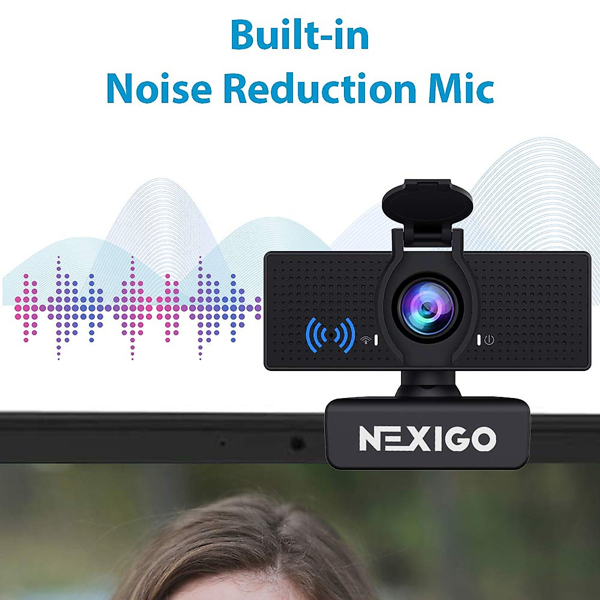 NexiGo N60 1080P Webcam with Microphone, Adjustable FOV, Zoom, Software Control & Privacy Cover, USB HD Computer Web Camera, Plug and Play, for Zoom/Skype/Teams, Conferencing and Video Calling