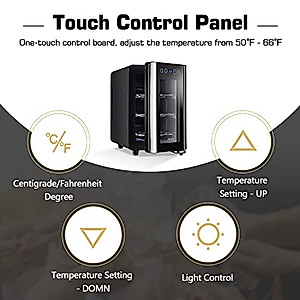 Jointco Thermoelectric Cooler 6 Bottle, Freestanding Wine Cooler, 48F-64F, For Red & White Wine…