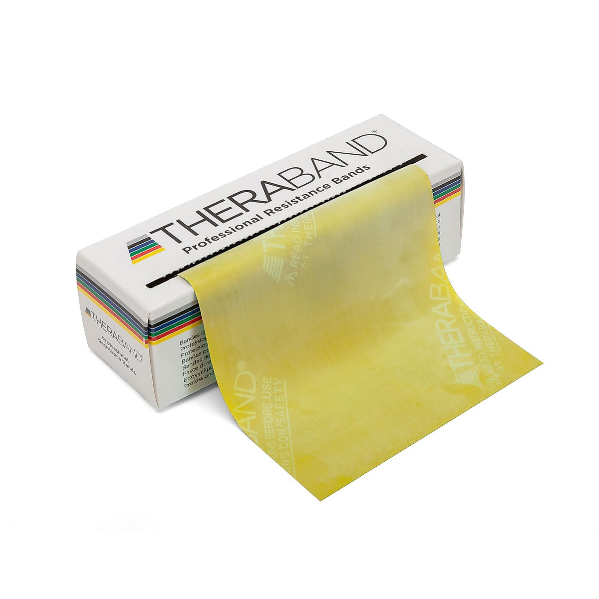 THERABAND Resistance Bands, 6 Yard Roll Professional Latex Elastic Band For Upper Body, Lower Body, & Core Exercise, Physical Therapy, Pilates, Home Workouts, & Rehab, Yellow, Thin, Beginner Level 2