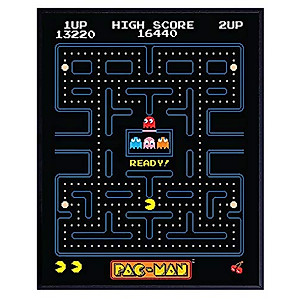 Pacman Arcade Game Poster - 8x10 Pac Man Wall Decor - Cool Unique Gift for Boys, Men, Gamer, Video Game, Arcade Games, Xbox, Nintendo, Gaming Fan - Game Room Decor