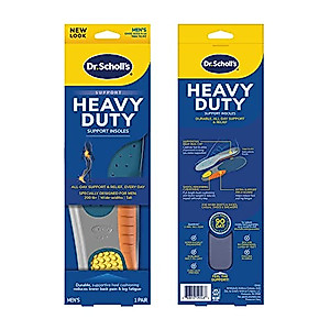 Dr. Scholl's Heavy Duty Support Pain Relief Orthotics, Designed for Men over 200lbs with Technology to Distribute Weight and Absorb Shock with Every Step (for Men's 8-14)