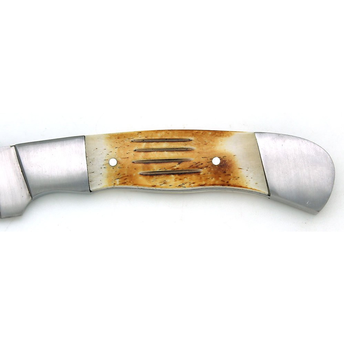 Wild Turkey Handmade Collection Full Tang Camel Bone Handle Fixed Blade Hunting Knife w/Leather Sheath Outdoors Fishing Camping Hunting … (Burnt Bone)