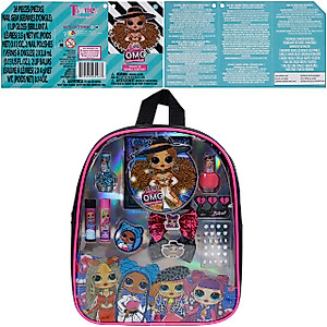 L.O.L Surprise! Townley Girl Backpack Cosmetic Makeup Set with Flip-up Mirror includes Lip Gloss, Nail Polish, Hair Bow & more for Kid Tweens Girls, Ages 3+ perfect for Parties, Sleepovers & Makeovers