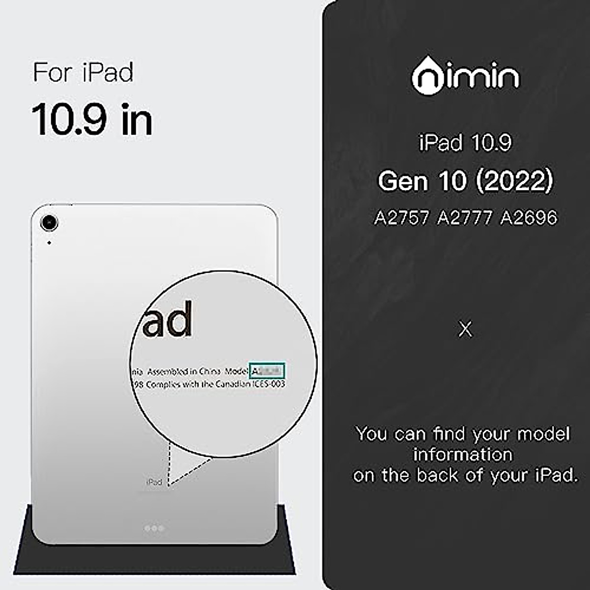 nimin Rotating Case for ipad 10th Generation Case with Pencil Holder, Dechable ipad Case 10.9 inch with Foldable Magnetic Stand, Auto Sleep/Wake, 11 Different Positions, Blue