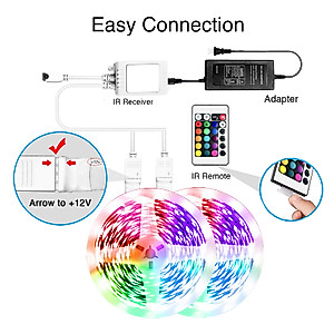 65.6ft WiFi LED Strip Lights,VOLIVO Smart LED Light Strip Compatible with Alexa and Google Home,App&Remote&Voice Controlled Music Sync Color Changing RGB 5050 LED Lights for Bedroom Kitchen,Party,TV