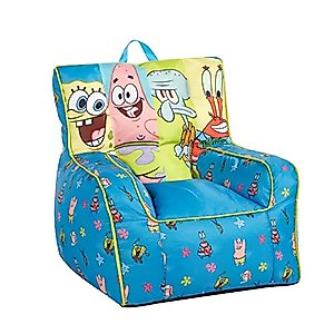 Idea Nuova Nickelodeon Spongebob Squarepants Toddler Nylon Bean Bag Chair with Piping & Top Carry Handle Large