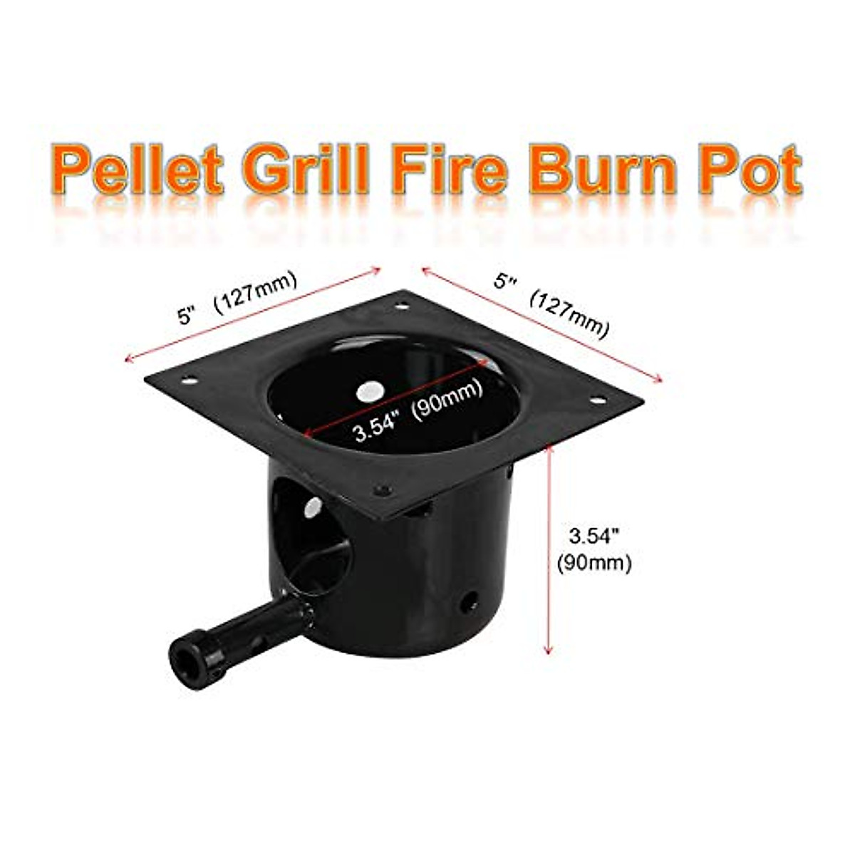 Heavy Duty Steel Porcelain-Enameled Fire Burn Pot and Hot Rod Ignitor Kit Replacement Parts for Traeger & Pit Boss Wood Pellet Grill ,Also Fit For Pellet Pro & Z Grills Wood Pellet Grill Smoker
