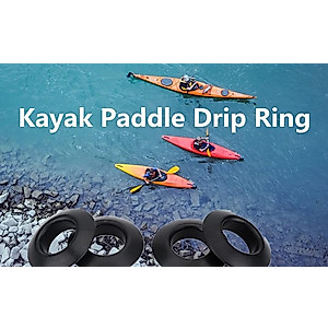 Lorsum 4Pcs Kayak Paddle Drip Rings, Rubber Canoe Paddle Drip Ring, Universal Fit Your Kayak Paddle Shaft, Paddle Accessories Replacement