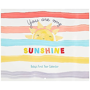 C.R. Gibson BA3-24545 You are My Sunshine Gender Neutral Baby's First Year Keepsake Calendar, 11" W x 18" H Open, Multicolor
