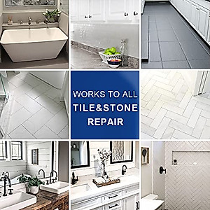 Cocomfix Porcelain Repair Kit, Tile Repair Kit. Ceramic Tile Repair Kit(White) - Quickly Fix Tile Chips, Cracks, Holes & Scratches. Super Adhesion. for Ceramic, Porcelain, Acrylic, Fiberglass.